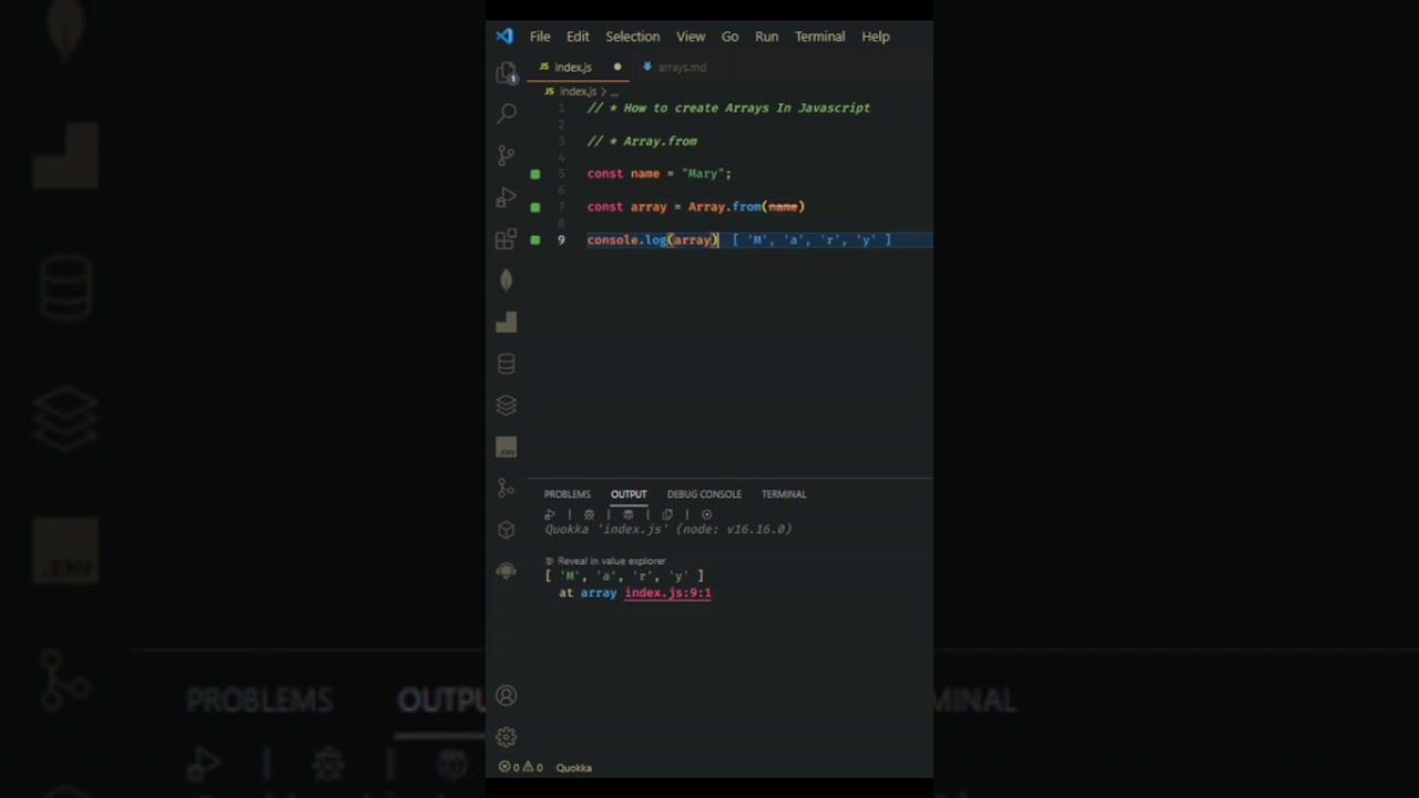 Create an array in Javascript using Array.from method  #javascript #typescript #nodejs