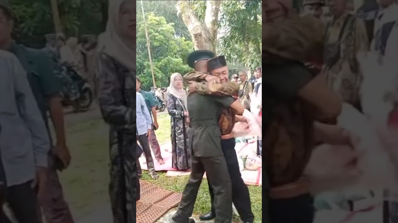 Kebanggaan sang ayah ketika anak bujangnya di lantik jadi TNI...!#tni #prajurit #pelantikan #ayah