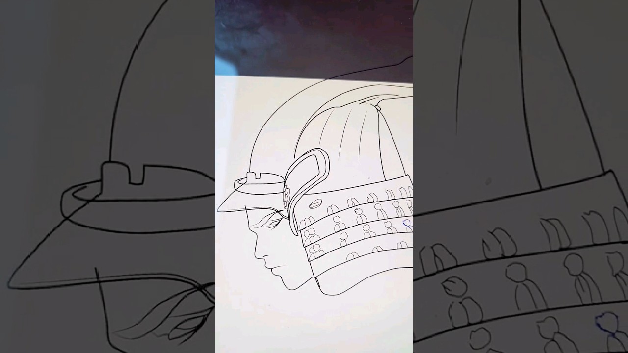 Starting the Linework for a Samurai themed digital art piece! 🔥 #digitalart #art