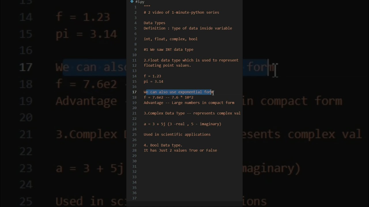🔥#3 FLOAT Data Type - 1 minute python🔥
