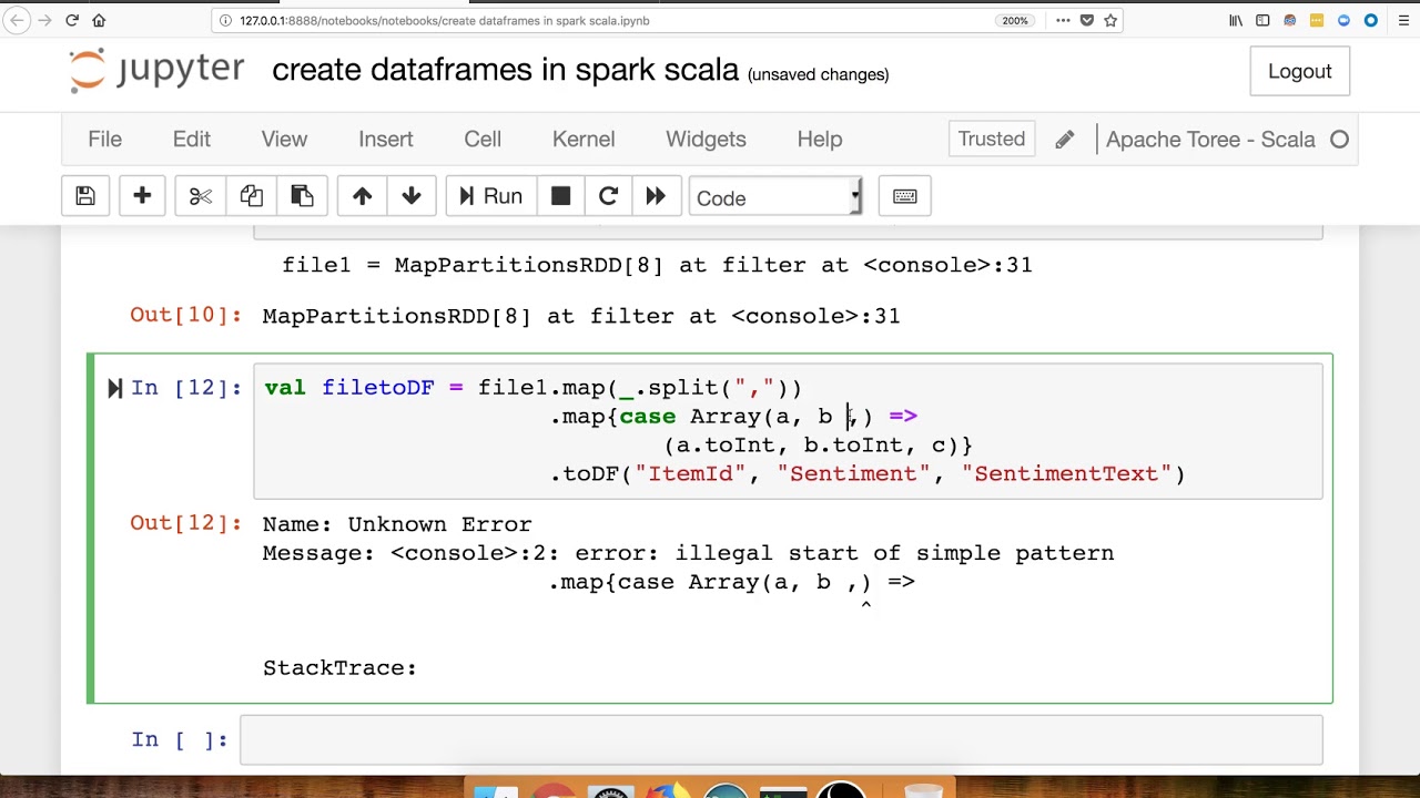 Creating Dataframes in Spark Scala