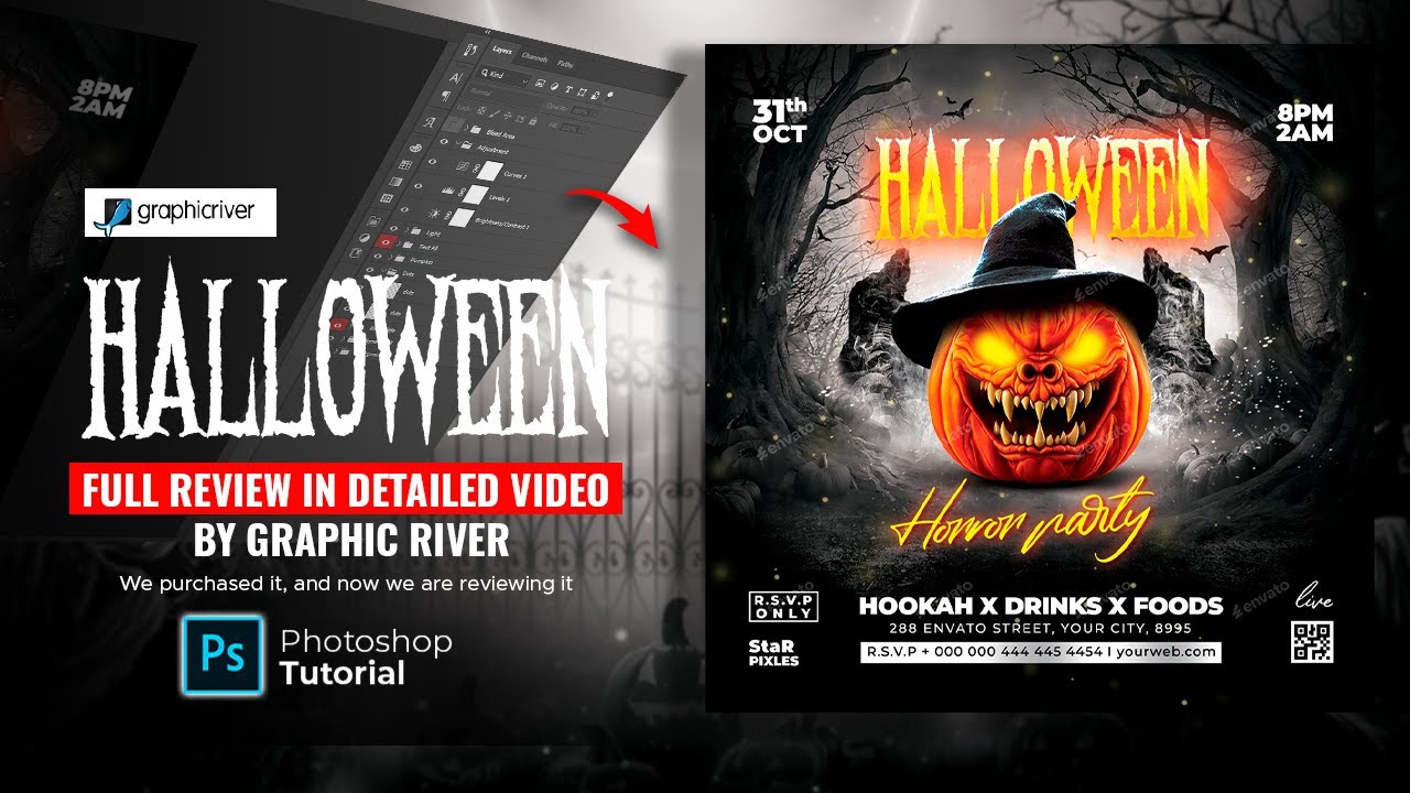 How to Design & Sell Halloween & DJ Flyers  |  Earn Money on GraphicRiver & Creative Market
