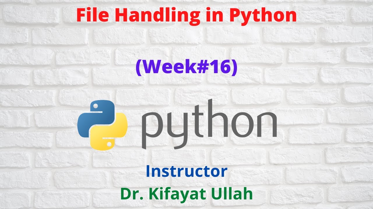 File Handling in Python || Open, Read, Write & Delete Operation || Programming with Python (Week#16)