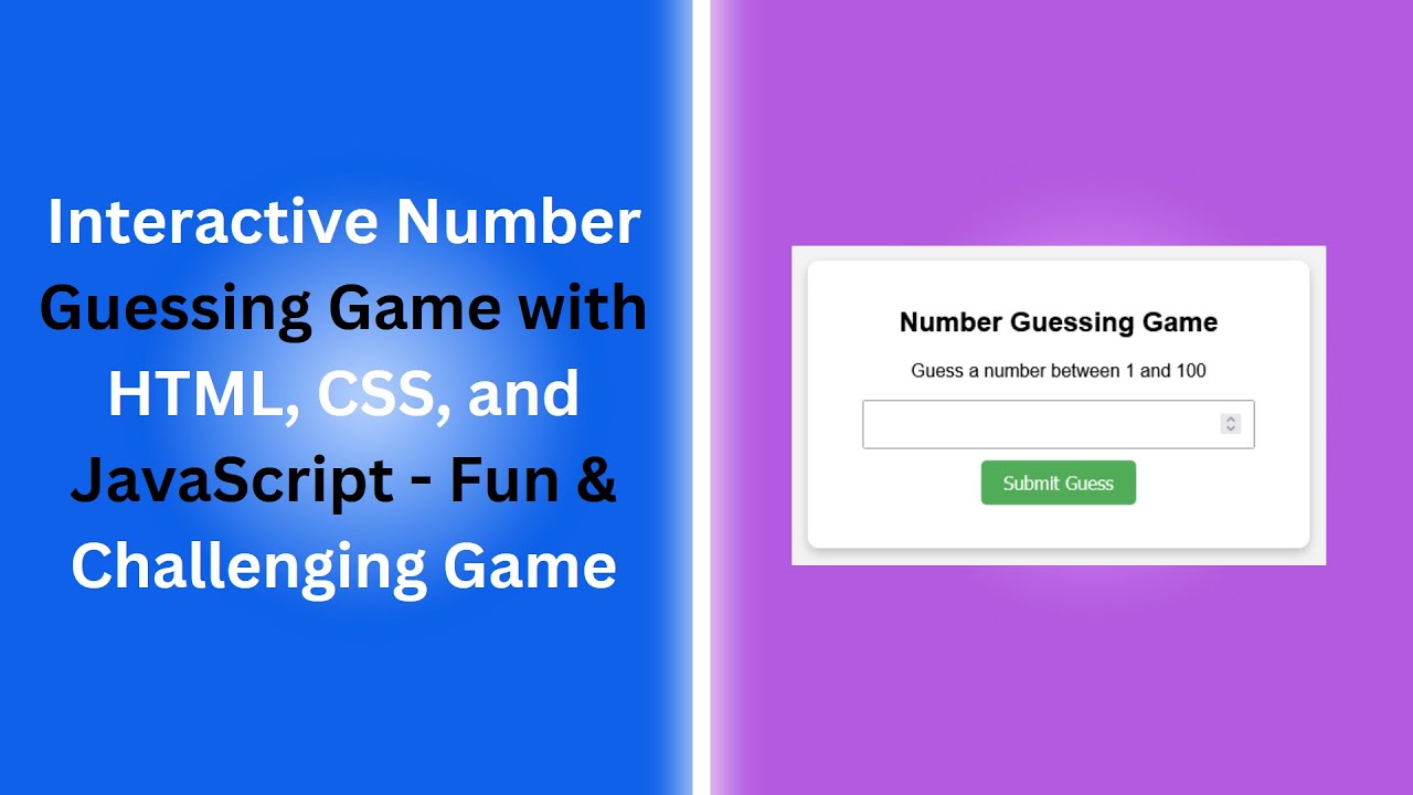 Number Guessing Game with HTML, CSS, and JavaScript | Step-by-Step Guide 🎮🎲