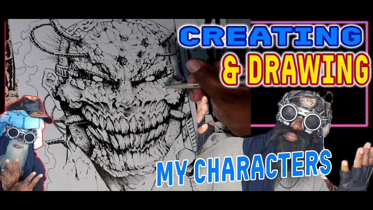 Character design Drawing & Art of my character the Bounty Hunter from my comic _ Obsidian Art Seg