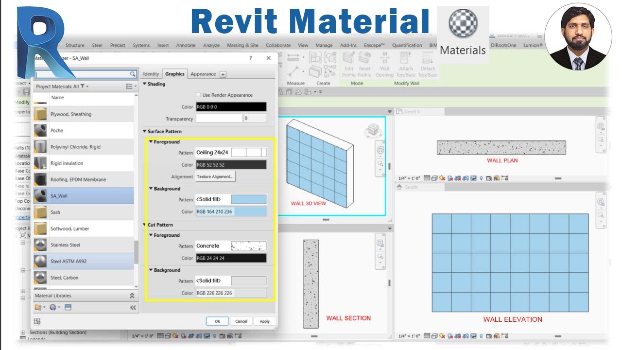 Revit Material Tutorial | Revit Tutorial | Saeed BIM360