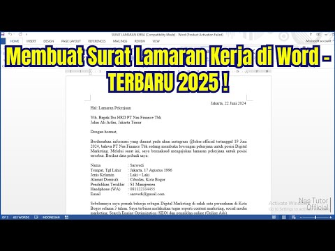 Cara Membuat Surat Lamaran Kerja di Microsoft Word [Terbaru 2025] – Mudah & Cepat!