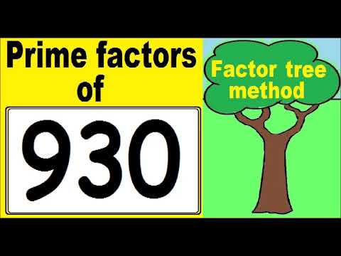 Prime factors of 930. Prime factor decomposition of 930. Factor tree method.