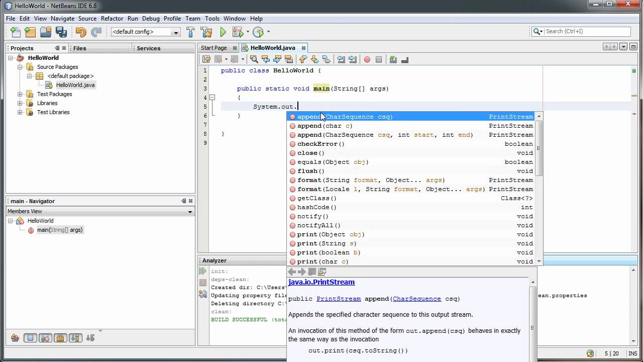 Writing your First Program in Java 