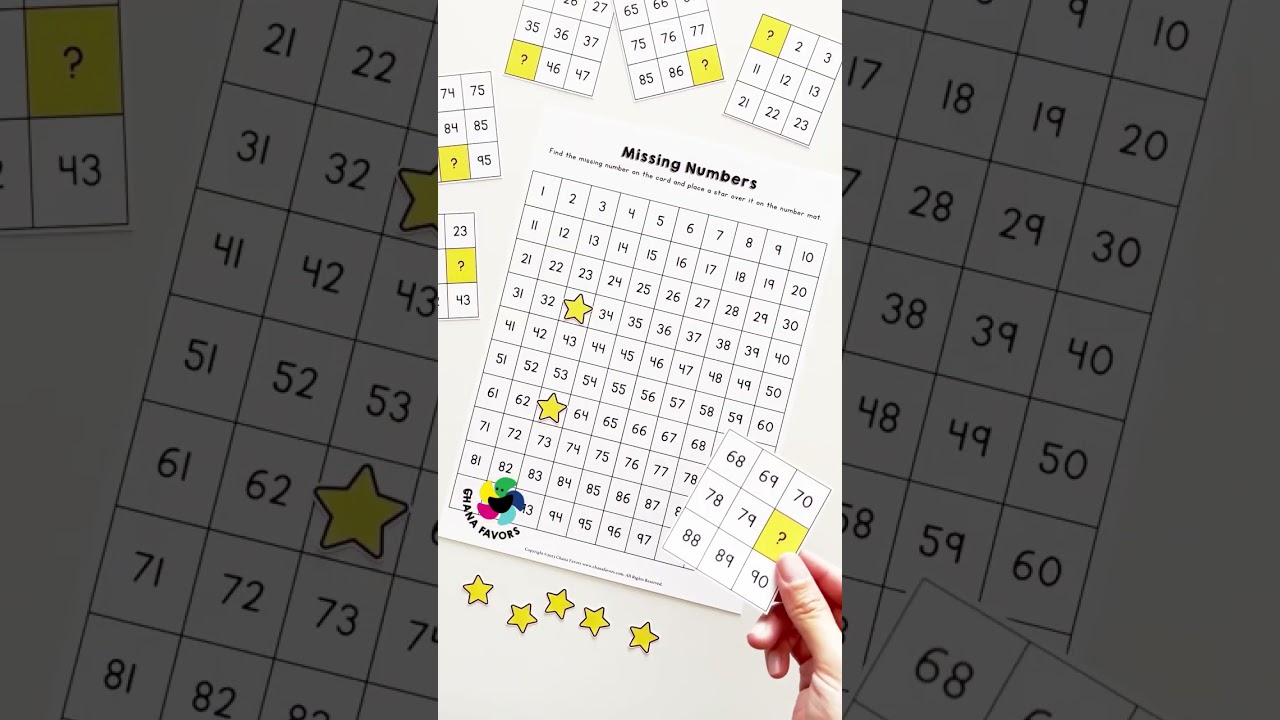Missing Numbers Printable #chanafavors