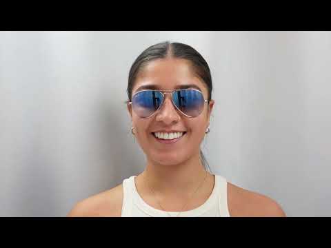 Woman model wearing Ray-Ban Aviator RB3025 003/3F Sunglasses
