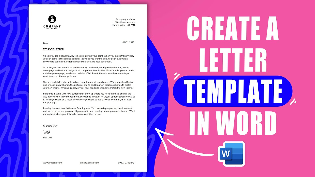 Create a letter template in Word | with logo
