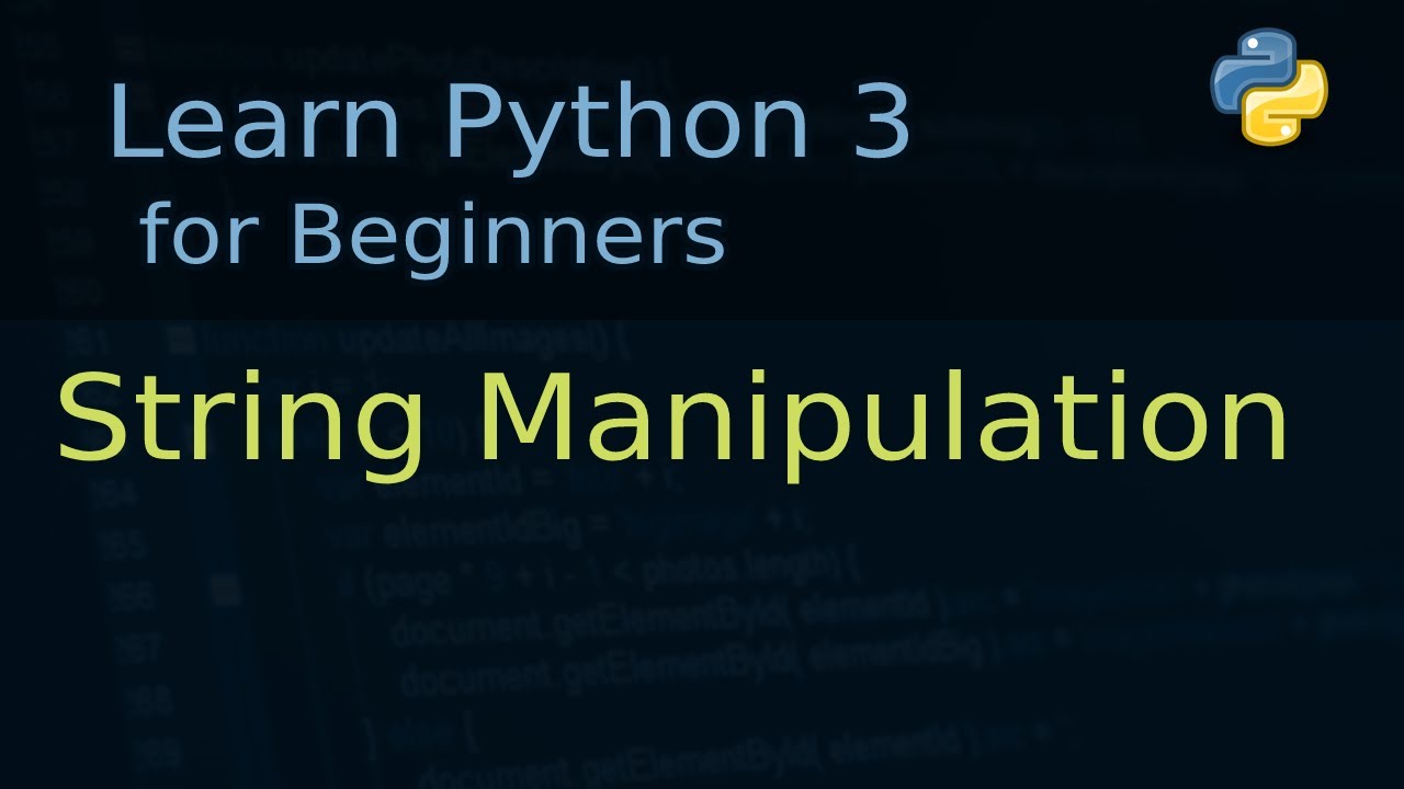 Python Tutorial Part-08 | String Manipulation