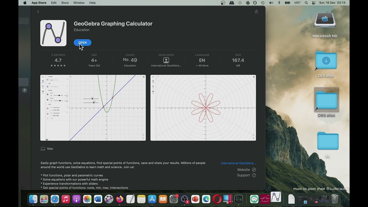 GeoGebra Graphing Calculator Great App Mac Store (Basic Overview)