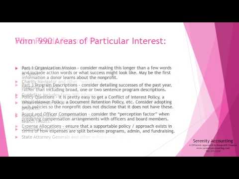 Non Profit Accounting Overview and IRS Form 990