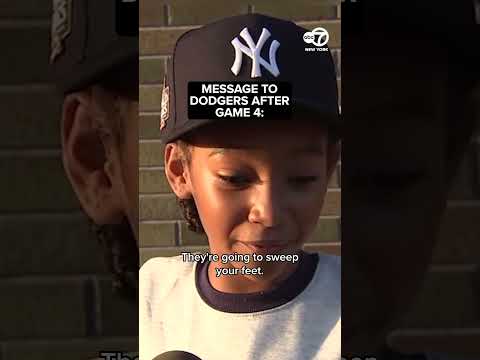 Young Yankees fan's message to the Dodgers after World Series game 4