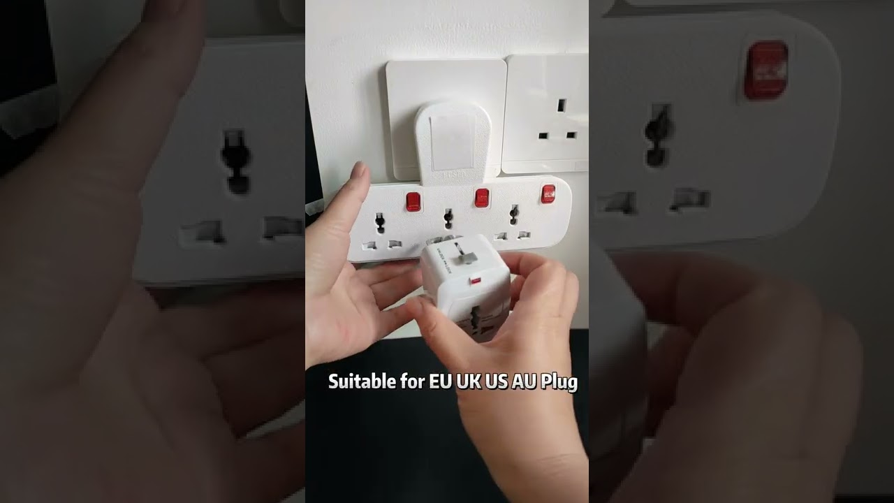 T shape 3 way Universal Plug Adapter with neon