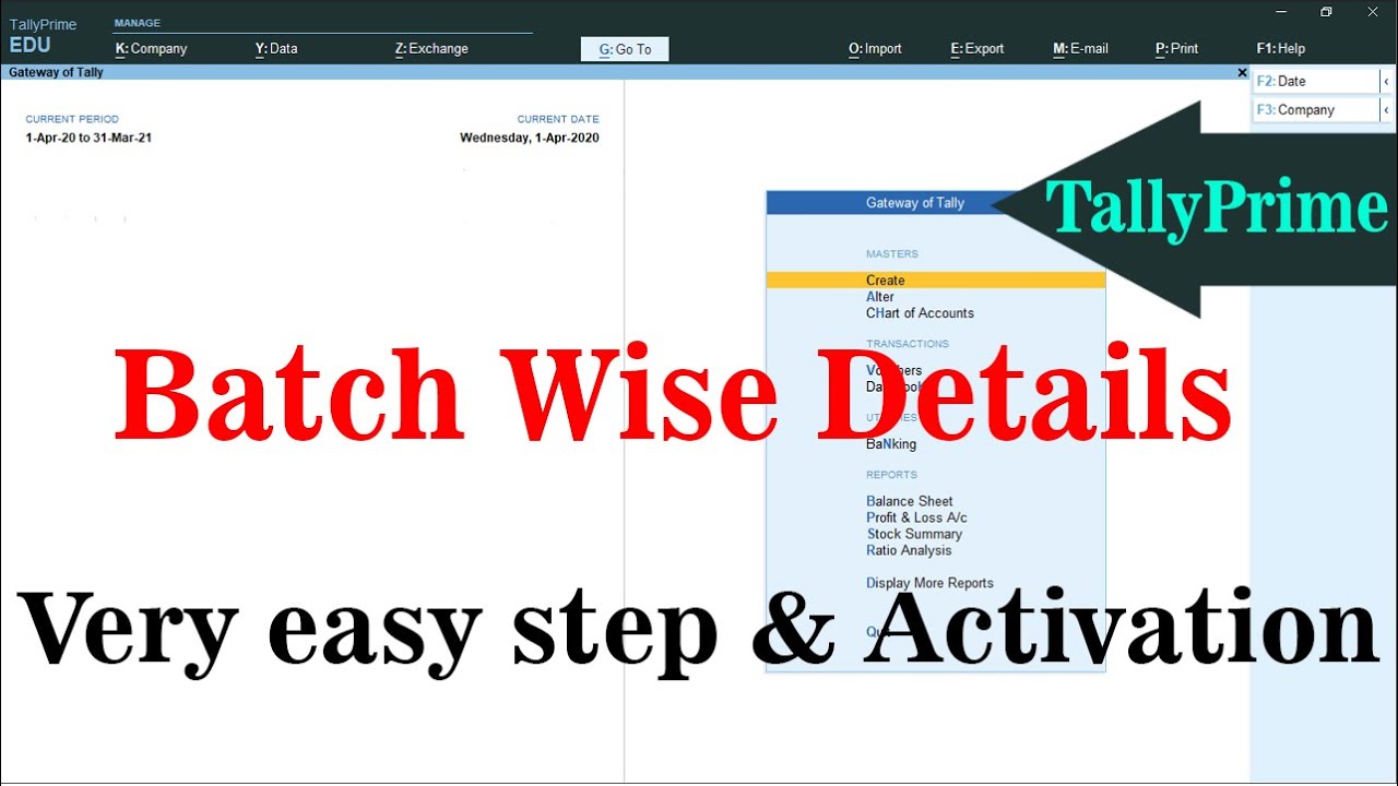 How to Activate & Make Batch wise Details in Tally Prime in Hindi. Set Mfg. & Expiry Date on Item.