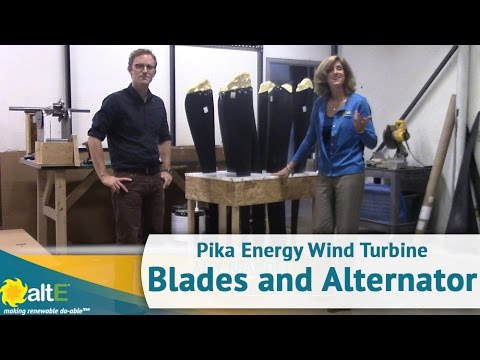 Pika Energy Wind turbine blades and alternator