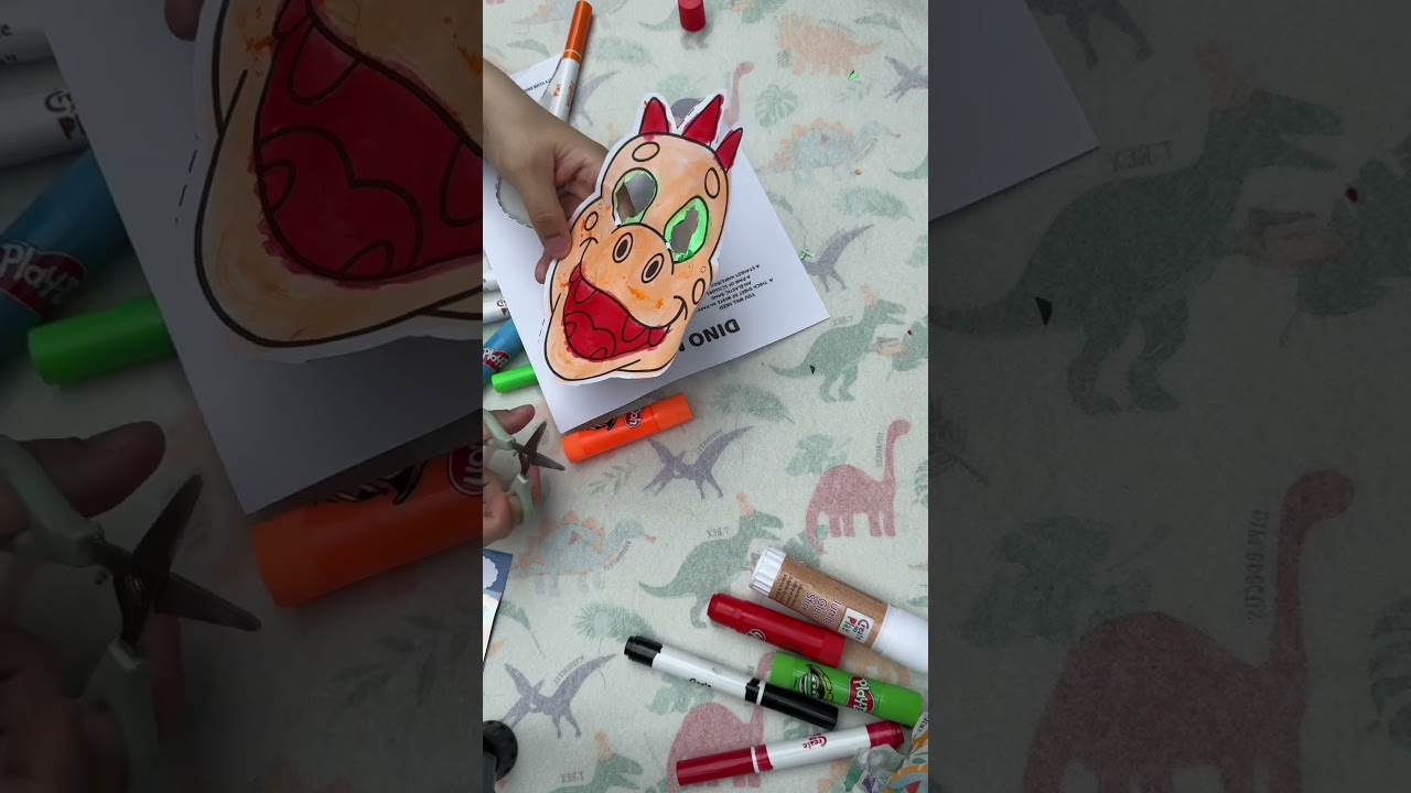 Easy Dinosaur Mask Craft for Kids | Printable Pretend Play Activity