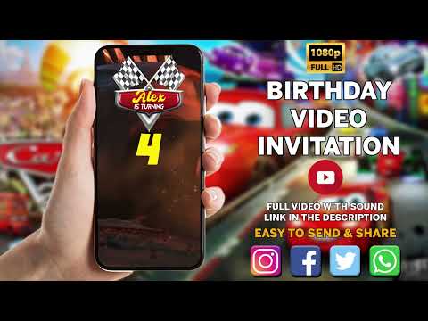 Cars Birthday Invitation Video, Cars Invitation Birthday video, Cars Video Invitation