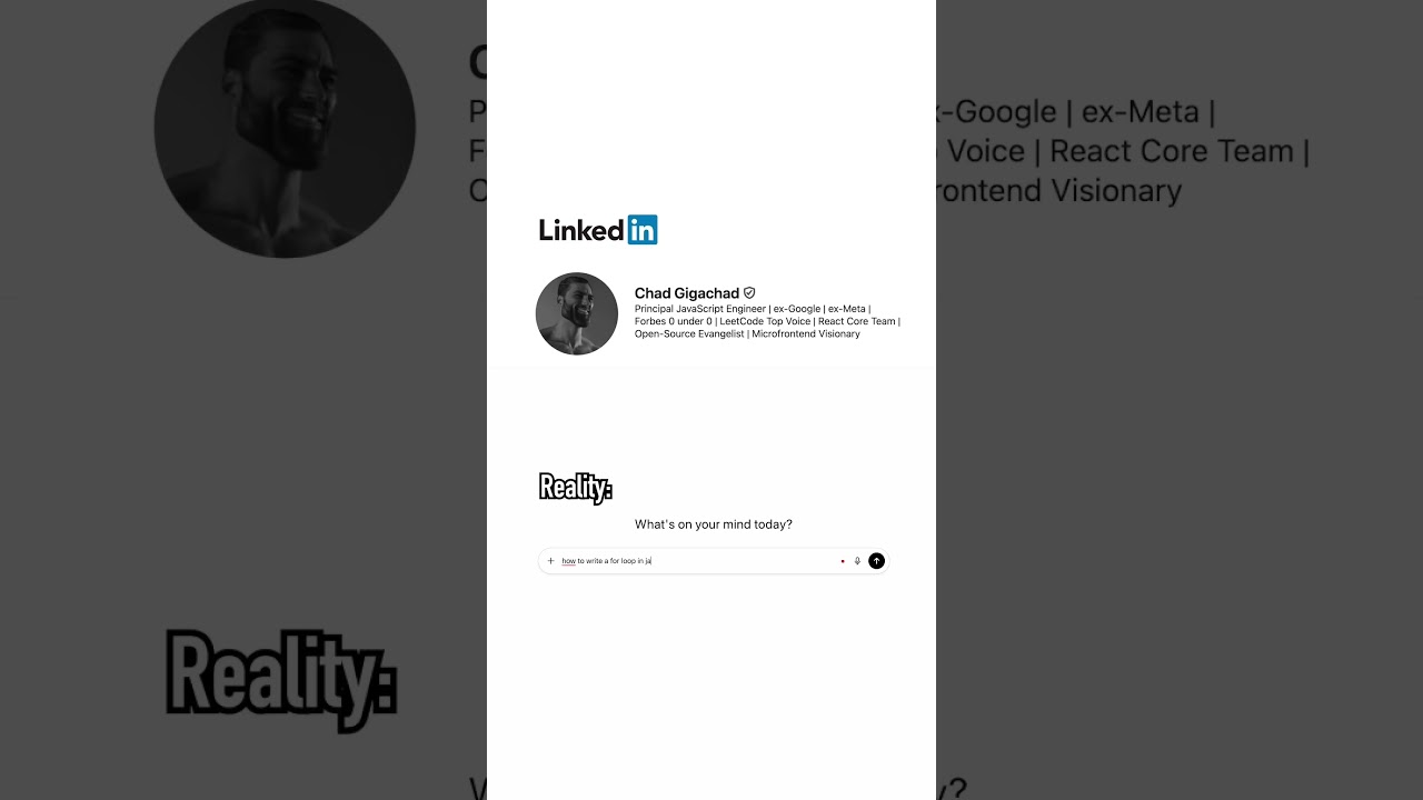 LinkedIn vs Reality 💀 #softwareengineer #javascript