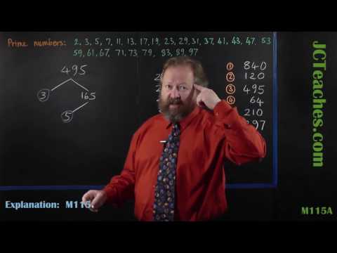 M115A How to find prime factors: worked examples