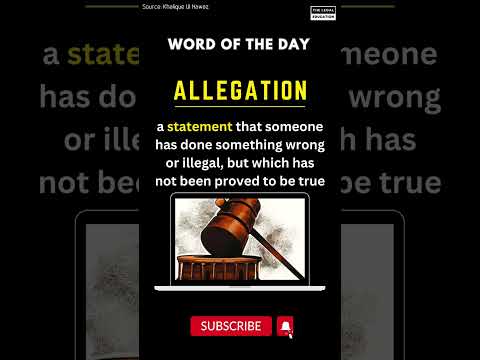 Allegation Meaning in Law | Legal Vocabulary | Legal Term | Law Student #shorts #shortsfeed #viral