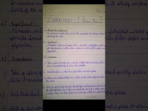 Nova ICSE Biology Lab Manual Class 9 Experiment - 1 (Part - 1)