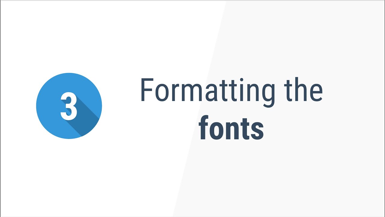 3. Formatting fonts