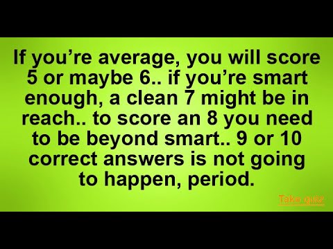 Expert level trivia quiz