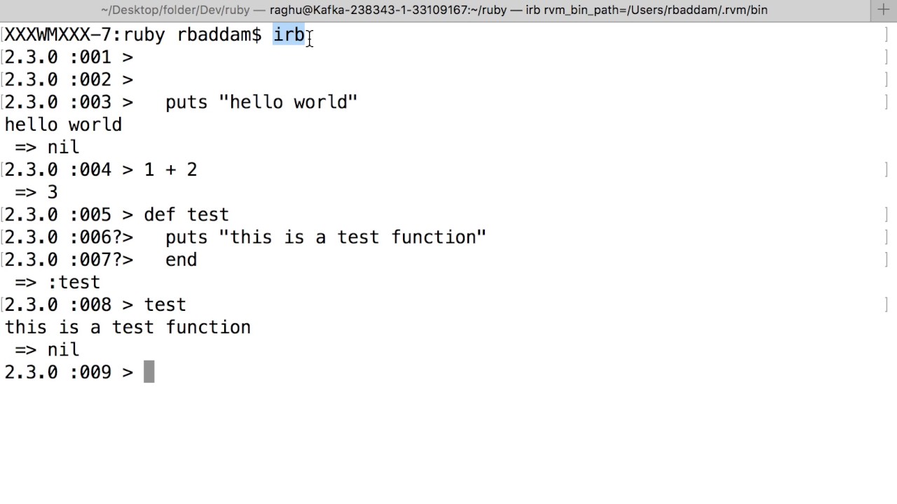 Lecture 2: Introduction to Interactive Ruby (IRB)