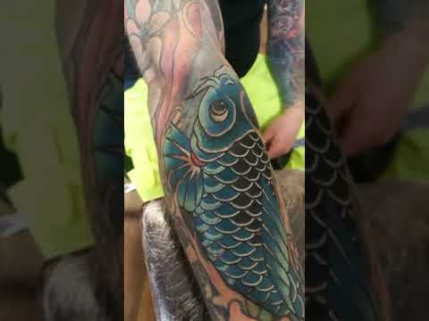 Zen Black Blue Koi Carp Tattoo 2021