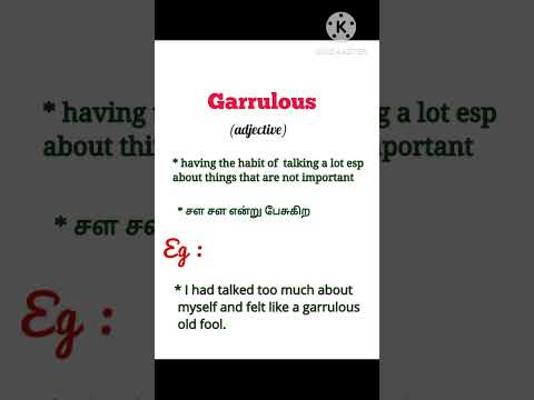 Advanced vocabulary | word 30 | #spokenenglishintamil #english #tamil #learnnewwords #garrulous