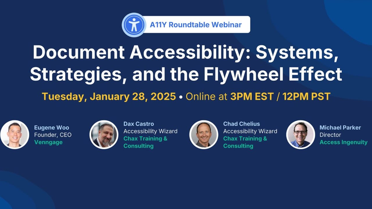 Document Accessibility: Systems, Strategies & the Flywheel Effect | A11y Roundtable | Venngage