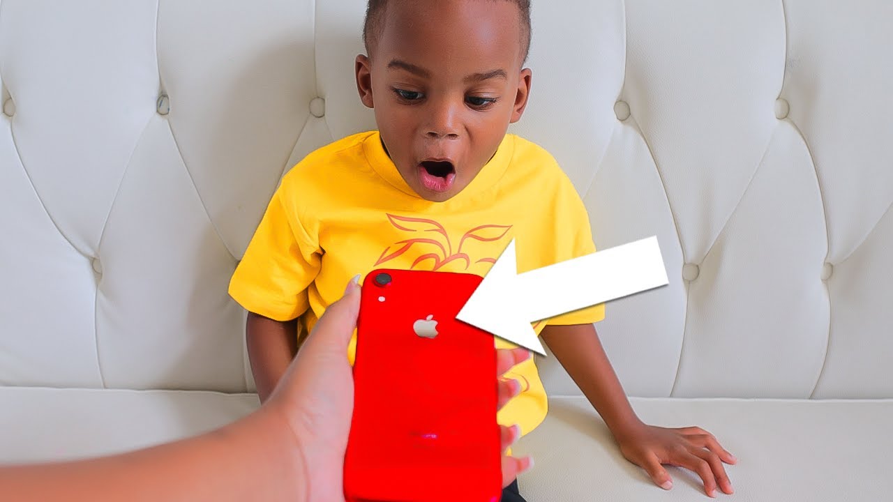 baby gets surprised with an iPhone