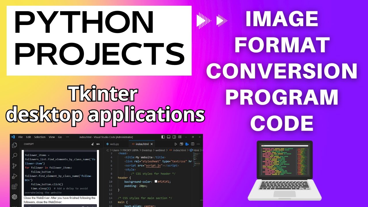 Python Tkinter Projects - Image Format Conversion Program Code | Tkinter Python