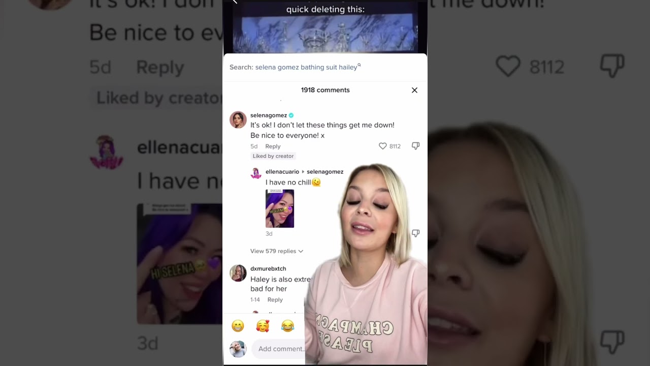 Selena Gomez RESPONDS to seemingly SHADY TikTok Hailey Bieber posted & deleted about her 👀 #shorts