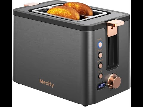 Mecity Toaster 2 Slice Stainless Steel Body Timer, Bagel/Defrost/Reheat/Cancel Functions