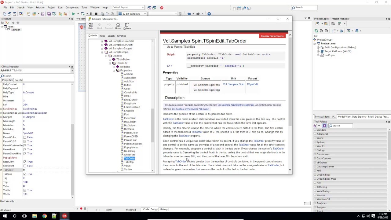 Customizing the Components Using the Object Inspector