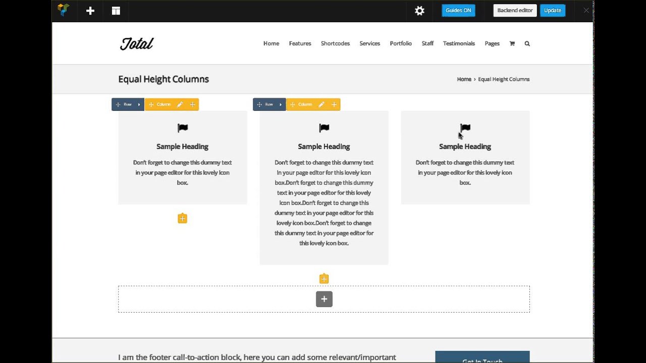 Equal Height Columns - Total WordPress theme