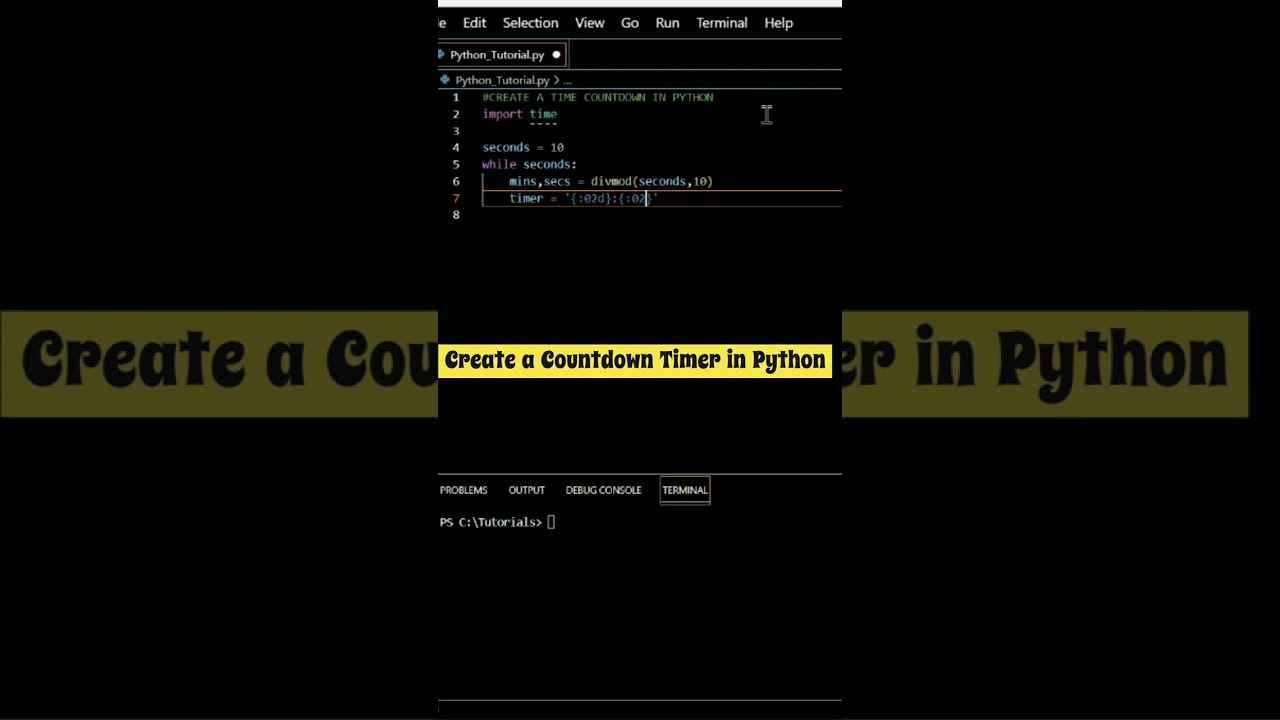 Create a Countdown Timer in Python #shorts #coding #programming #python