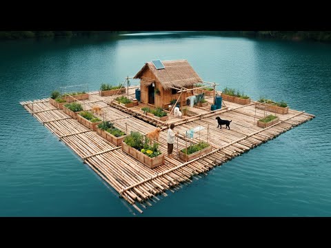 The girl left civilization to build a self-sufficient bamboo raft house ...