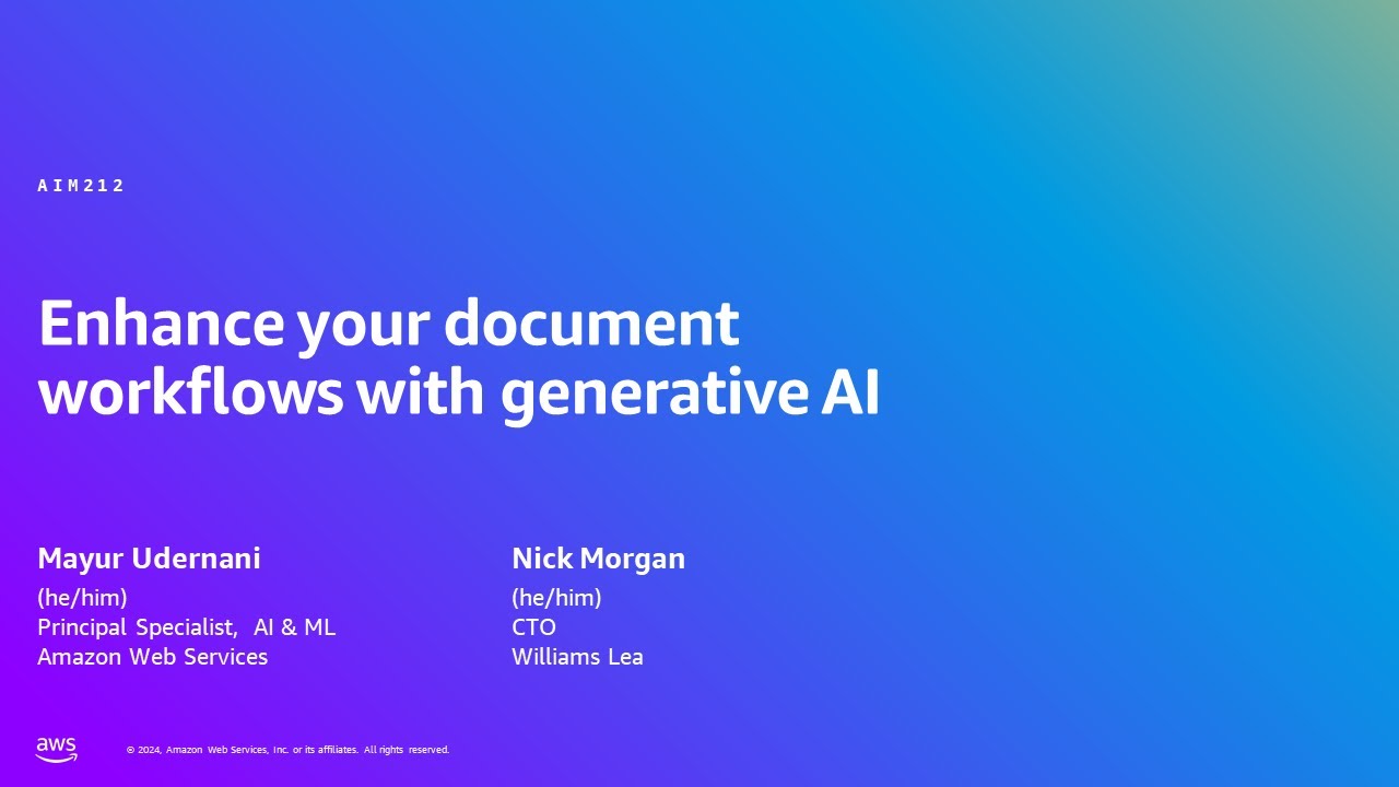 AWS Summit London 2024 - Enhance your document workflows with generative AI (AIM212)