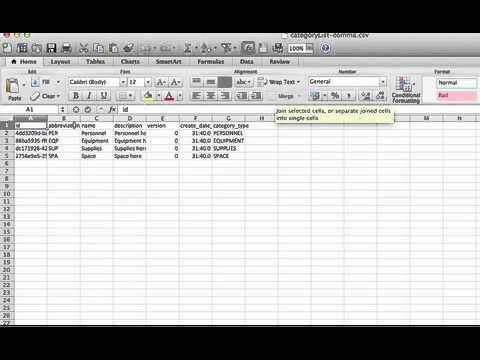 Import CSV file to Excel
