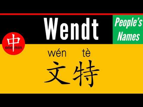 How to Say Your Name WENDT in Chinese?
