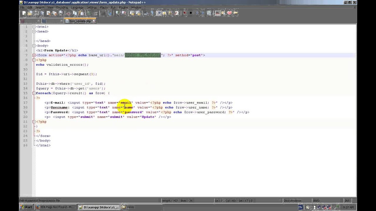 Codeigniter Insert Delete Update 3 3