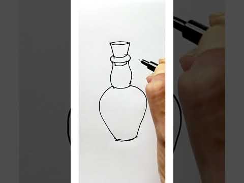 How to draw Old fashioned vintage bottle drawing easy beginners #shorts ...