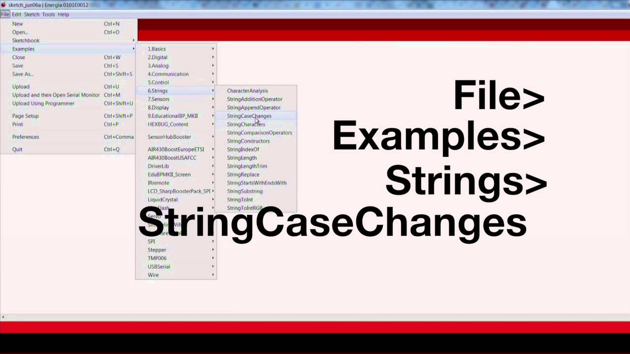 Energia Tutorial: String Case Changes