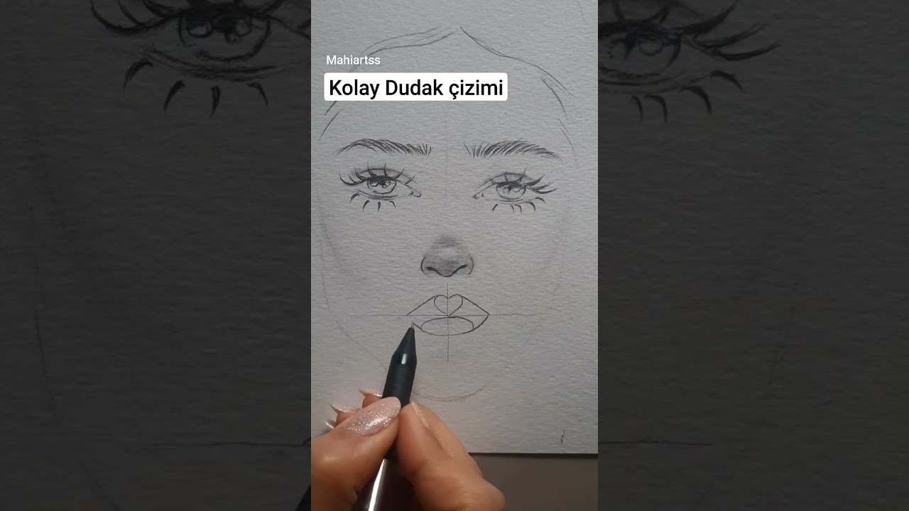 kolay Dudak çizimi/ lip drawing tutorial/ #shorts #lipdrawing #draw #art